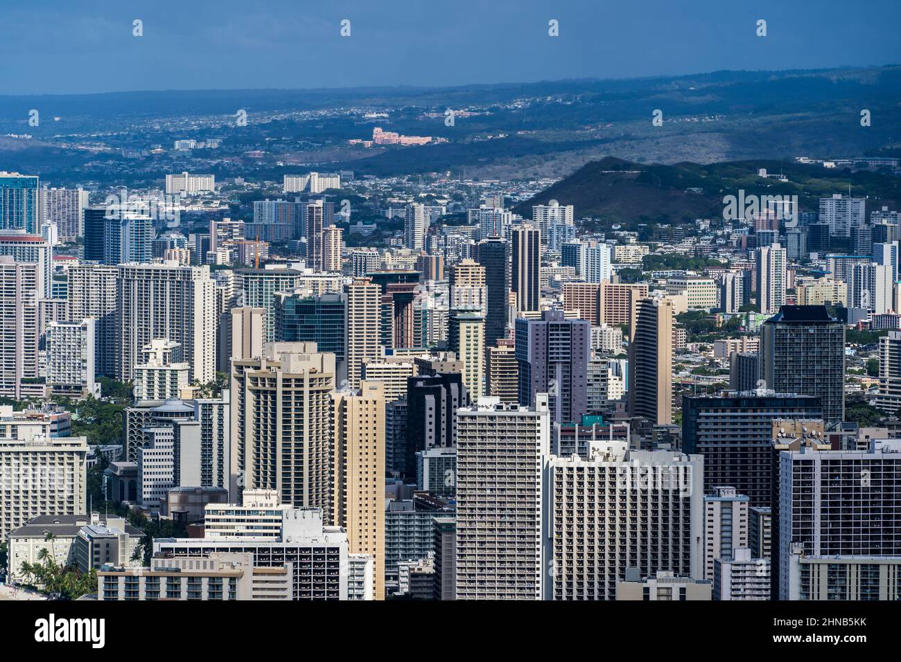 Aerial view of a cityscape with modern skyscrapers in a daytime Stock ...