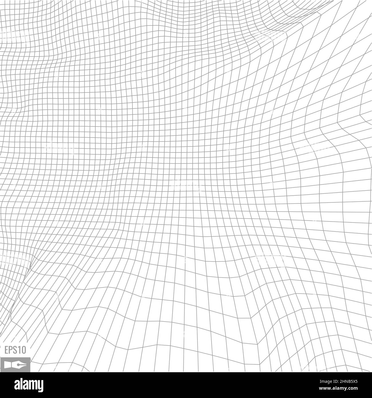Wireframe landscape on white background. Abstract geometric vector ...
