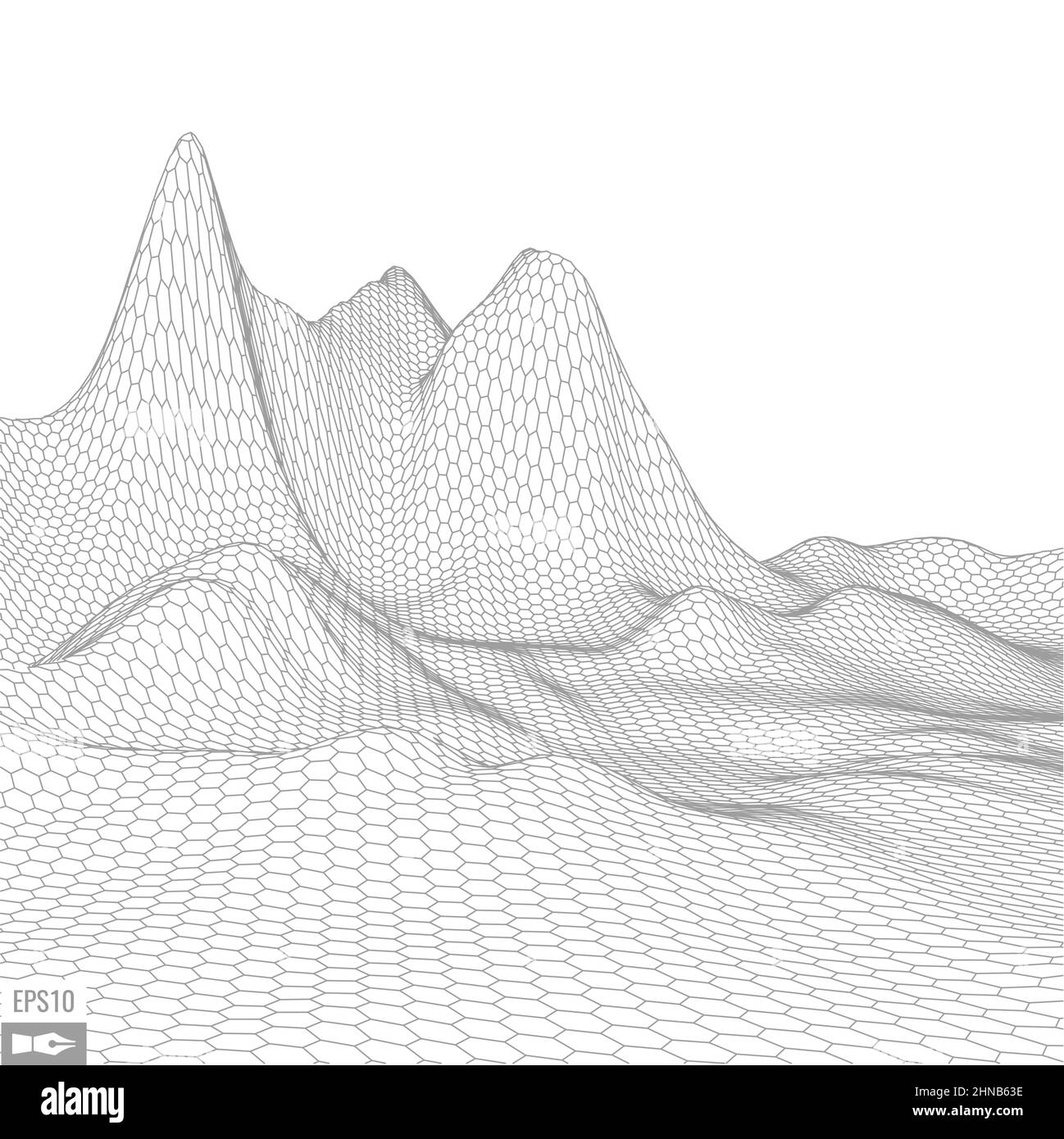 Wide angle view mountain peak Stock Vector Images - Alamy