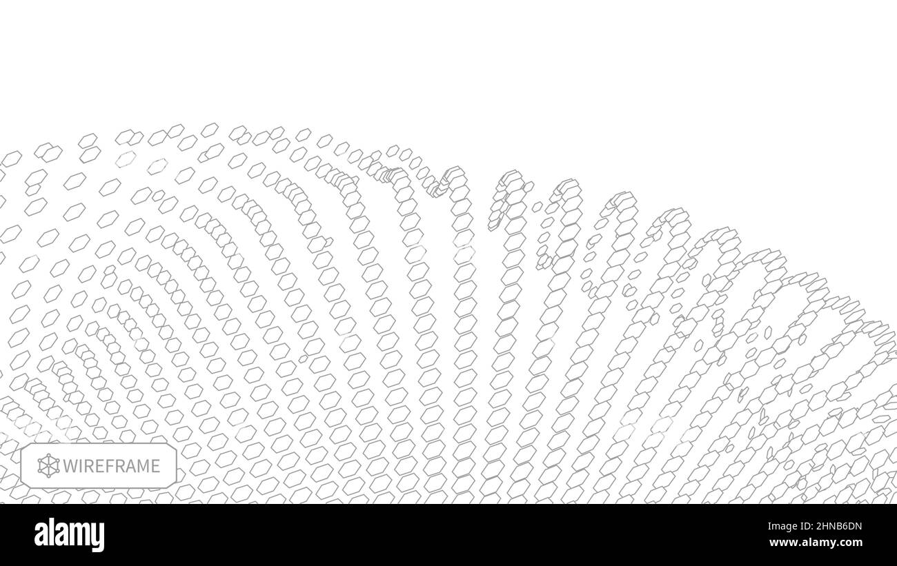 Wireframe landscape on white background. Abstract geometric vector ...