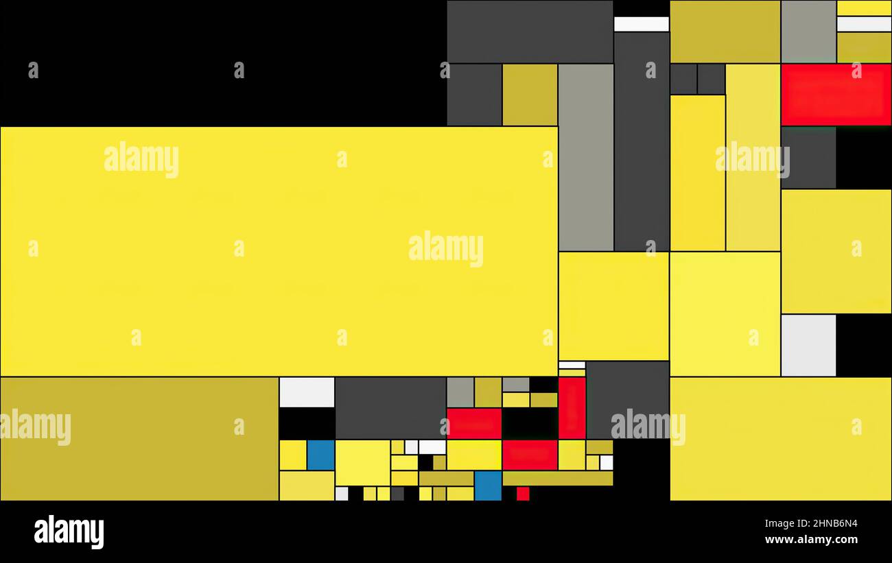 Colorful rectangles mondrian style art illustration Stock Photo - Alamy