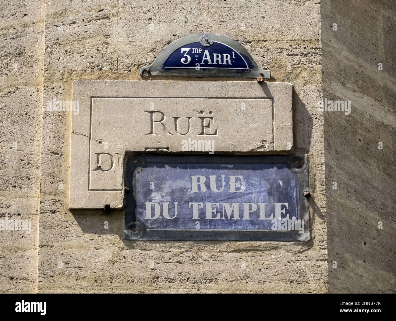 France. Paris (3th district) street sign, temple street Stock Photo - Alamy