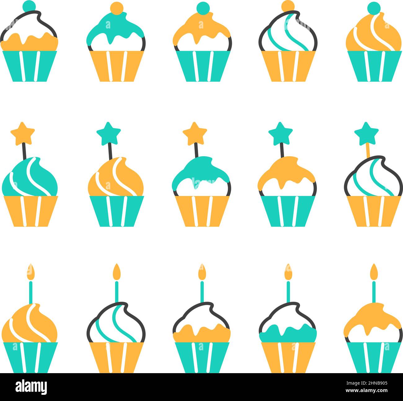 Cupcakes in line Stock Vector Images - Alamy