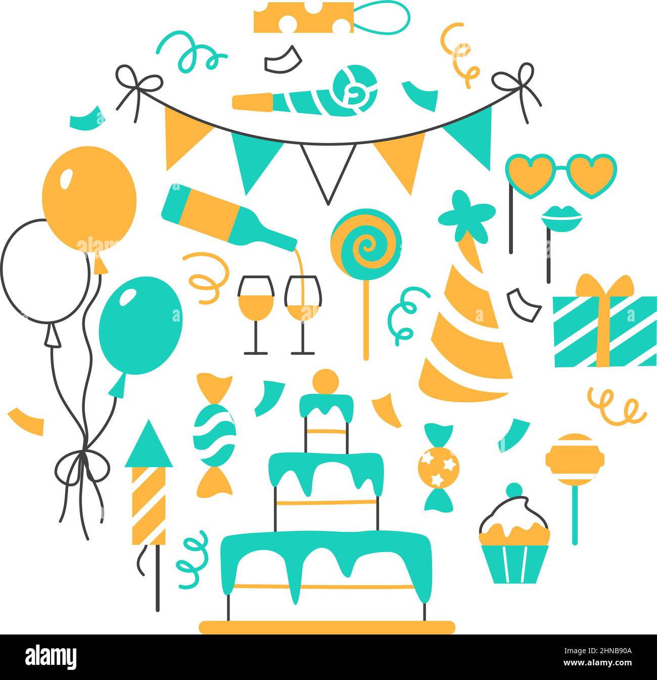Event Birthday party celebration circle concept Stock Vector Image ...