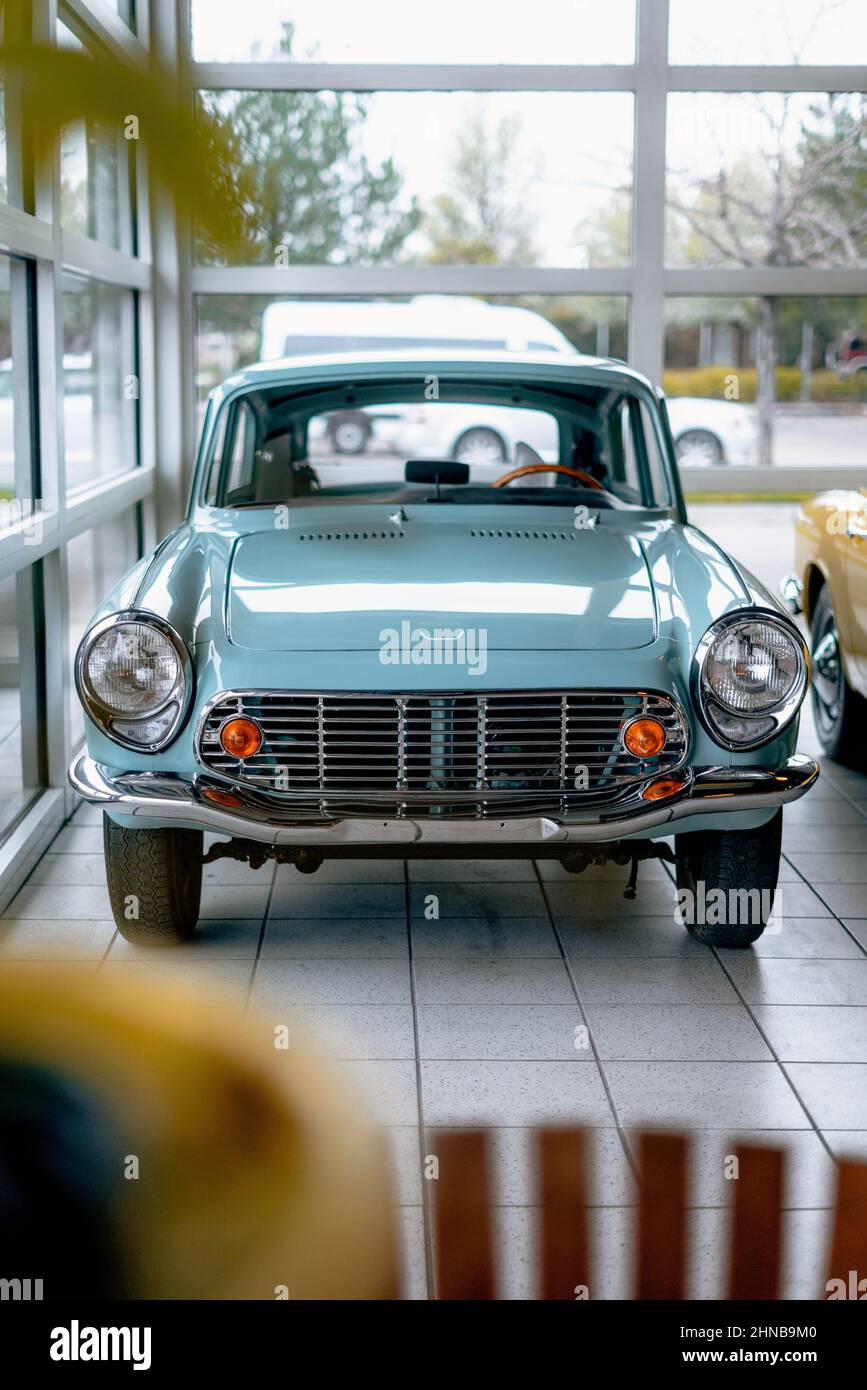Vintage Blue Japanese Sports Car Stock Photo - Alamy