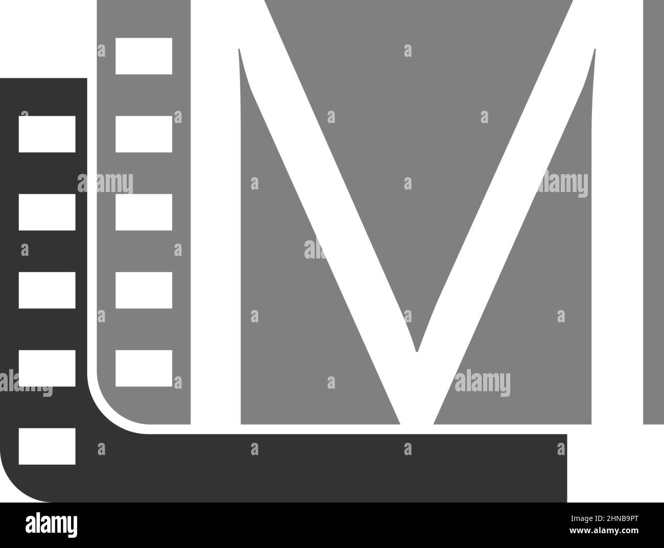 Letter M icon in film strip illustration template vector Stock Vector ...