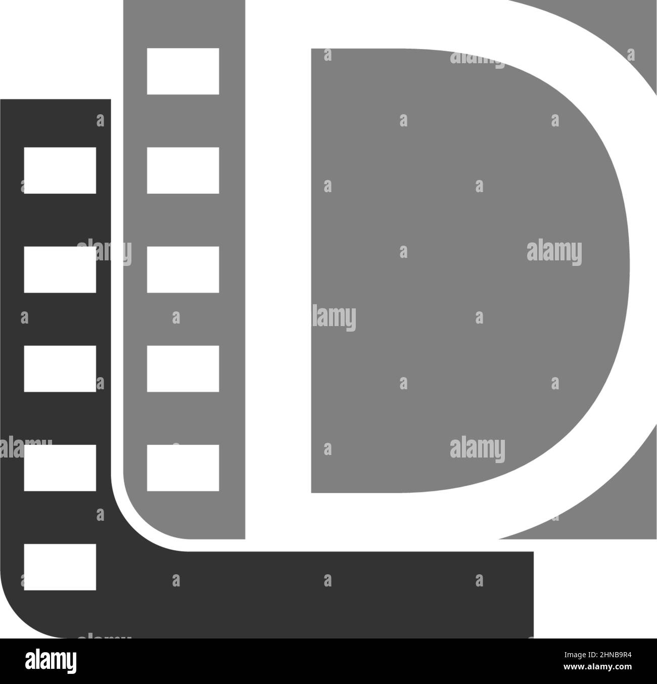 Letter D icon in film strip illustration template vector Stock Vector ...