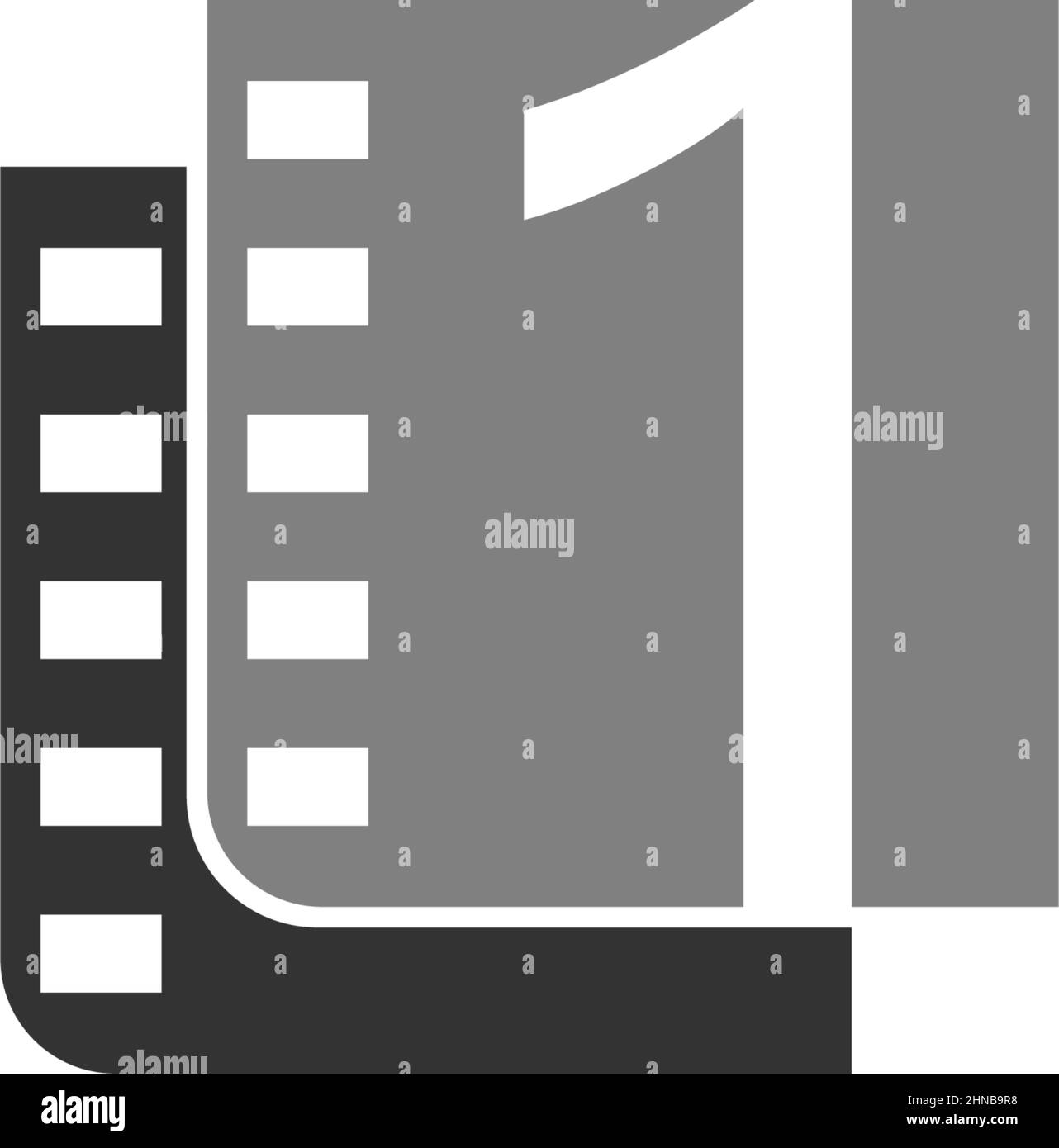 Number 1 icon in film strip illustration template vector Stock Vector ...