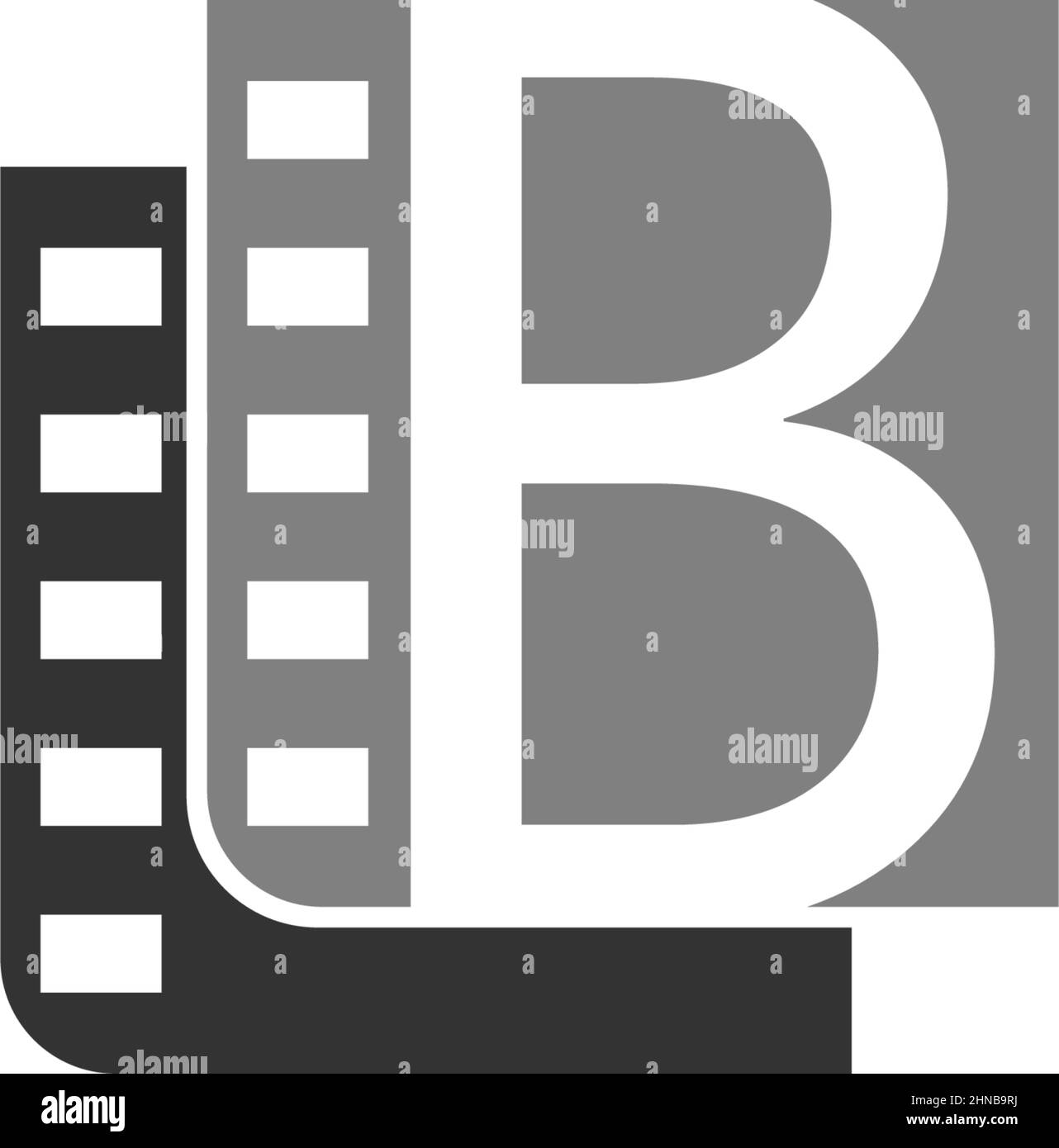 Letter B icon in film strip illustration template vector Stock Vector ...