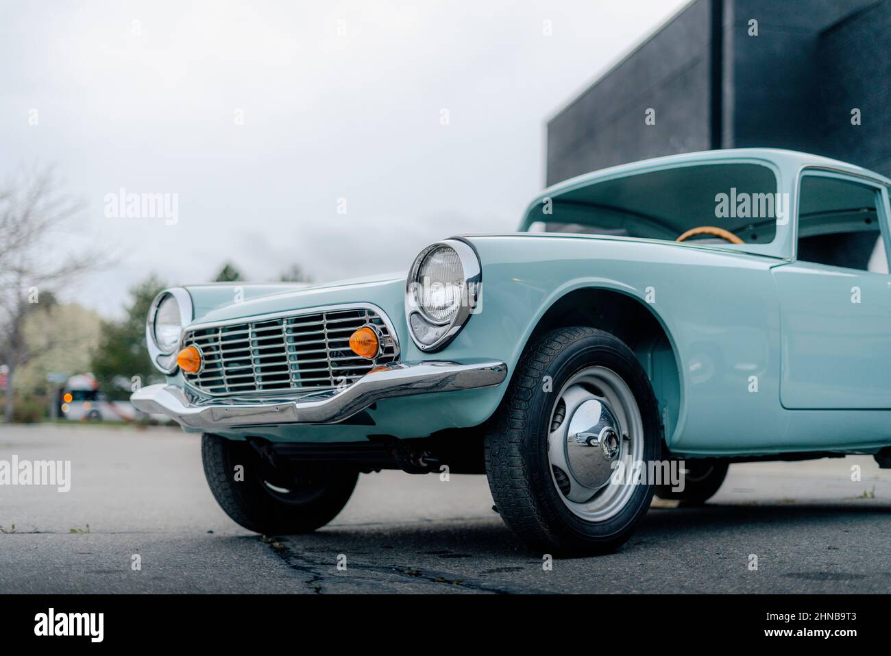 Vintage Blue Japanese Sports Car Stock Photo - Alamy
