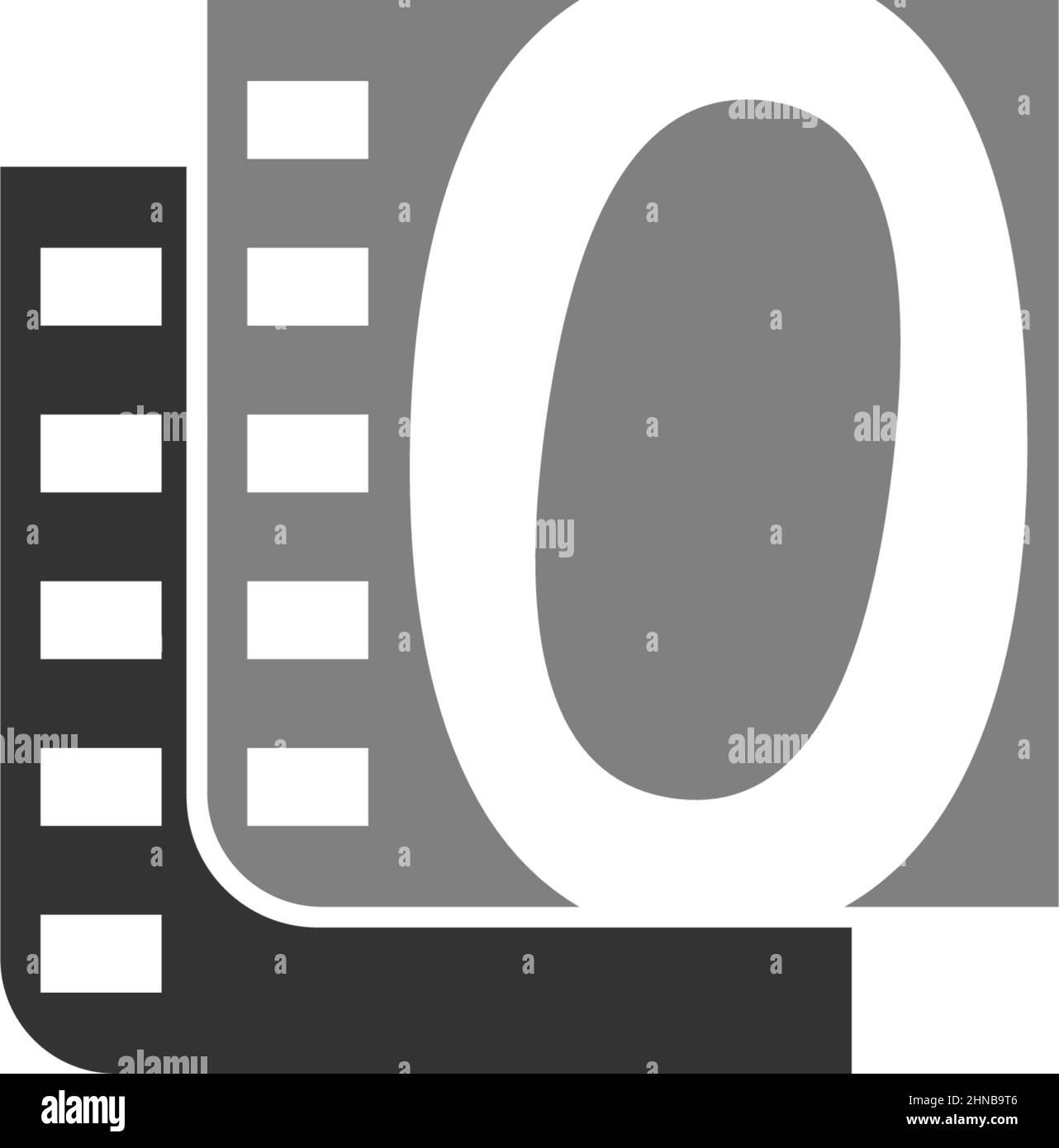 Number zero icon in film strip illustration template vector Stock ...