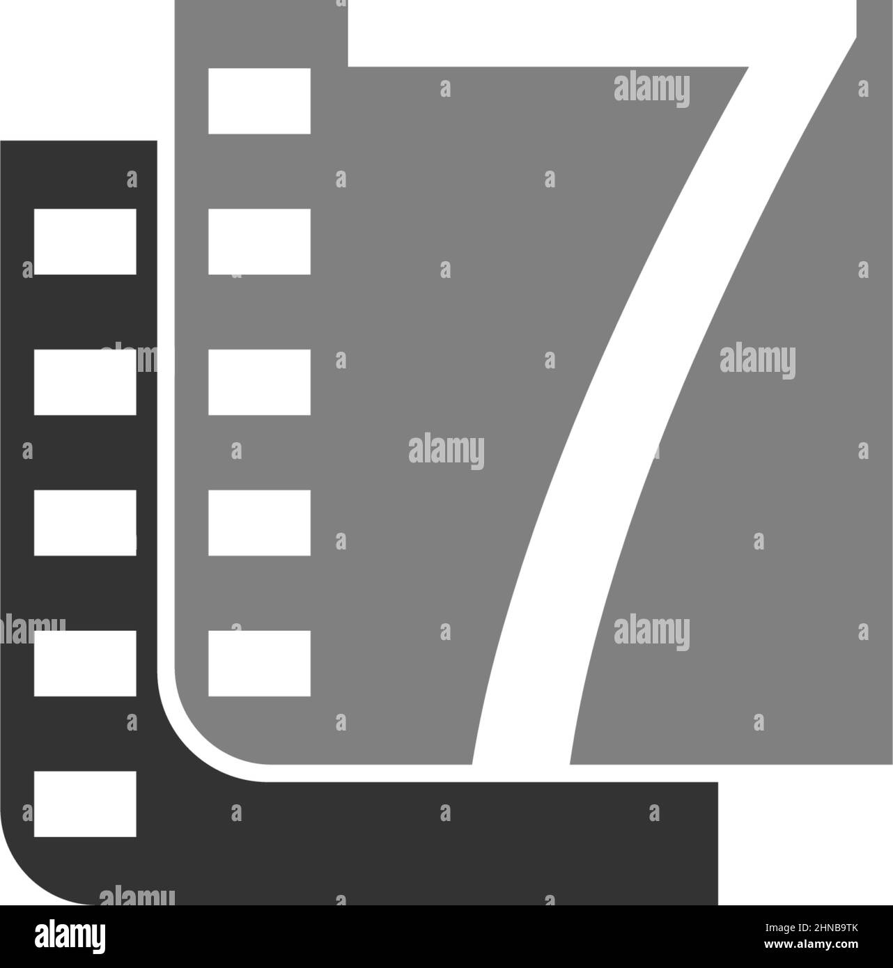 Number 7 icon in film strip illustration template vector Stock Vector ...