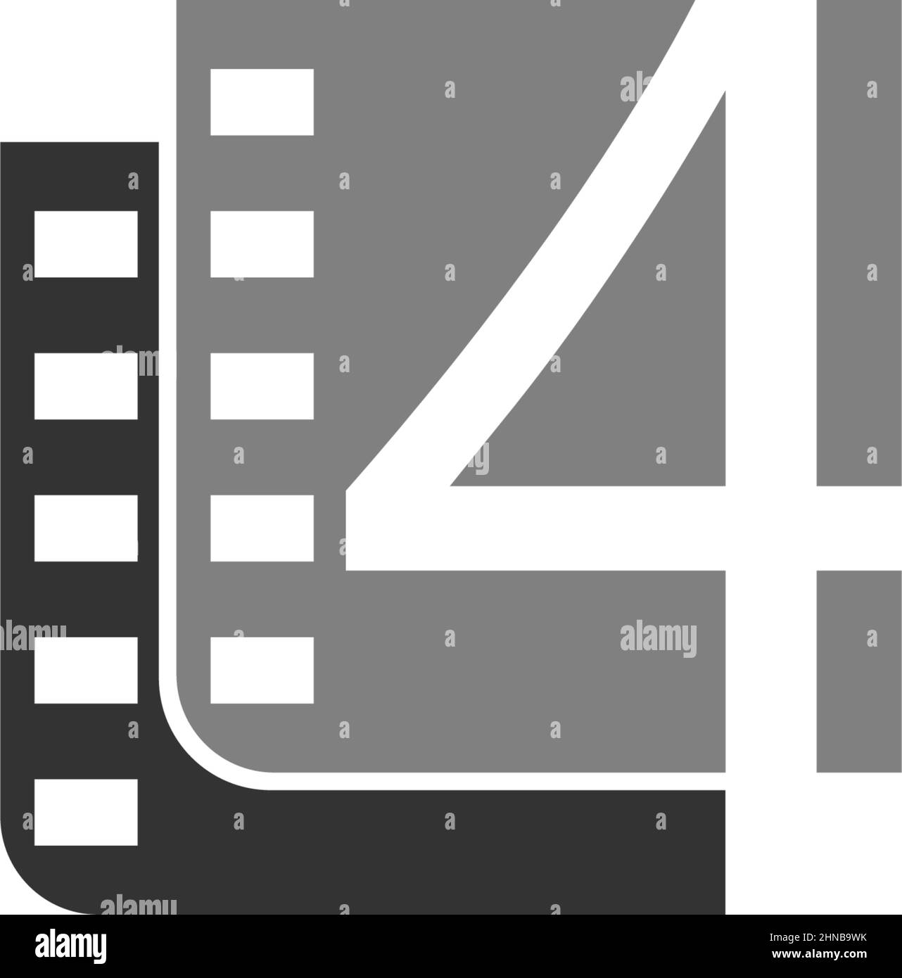 Number 4 icon in film strip illustration template vector Stock Vector ...