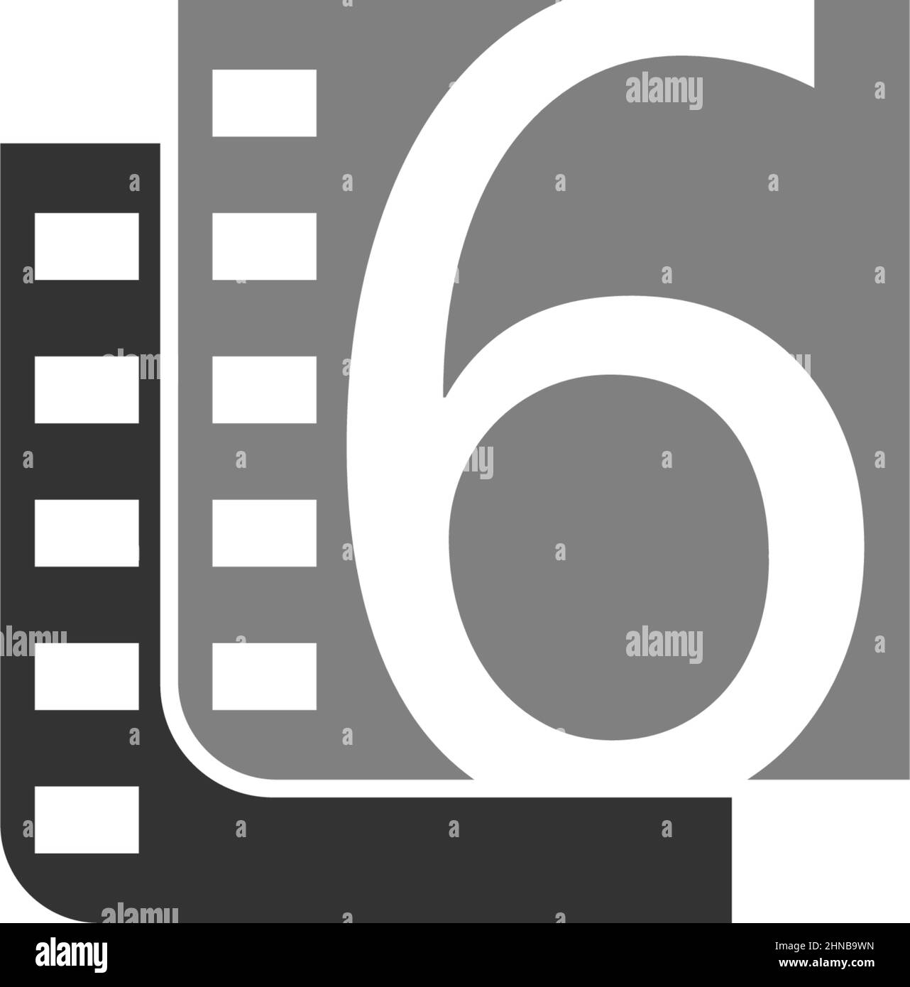 Number 6 icon in film strip illustration template vector Stock Vector ...