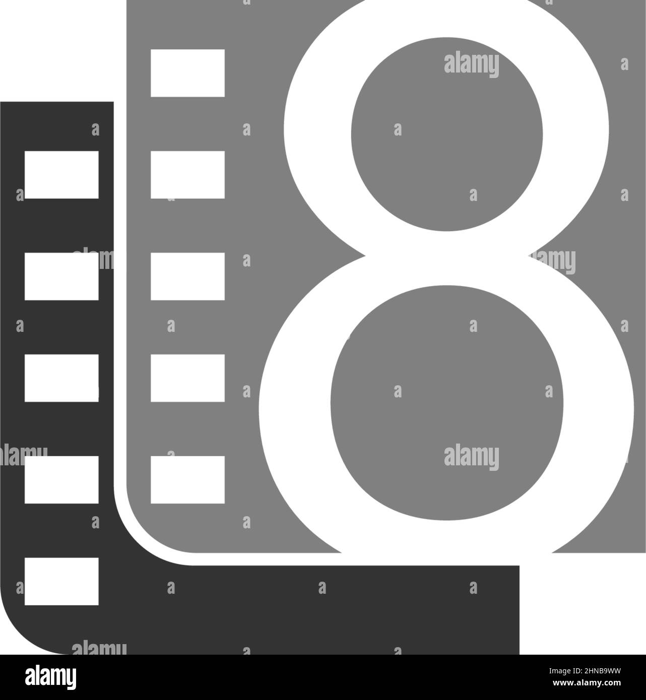 Number 8 icon in film strip illustration template vector Stock Vector ...