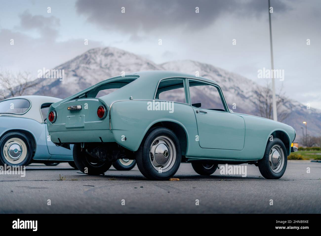 Vintage Blue Japanese Sports Car Stock Photo - Alamy