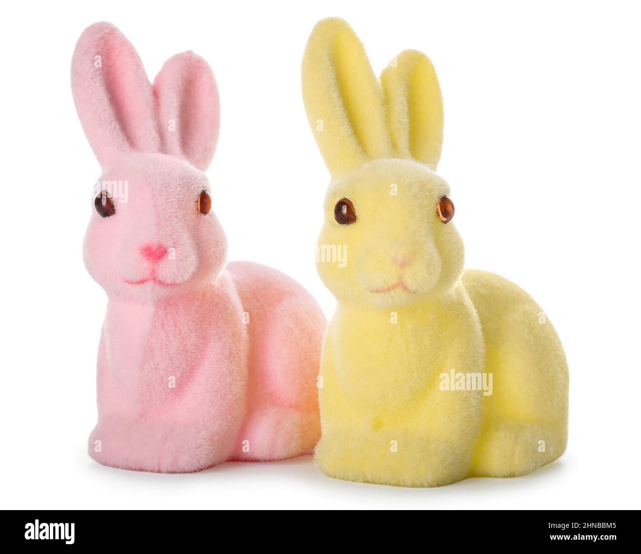 Different cute Easter bunnies on white background Stock Photo - Alamy