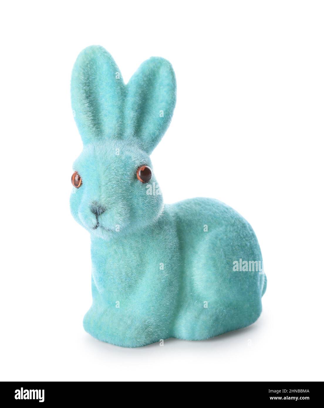 Cute blue Easter bunny on white background Stock Photo - Alamy