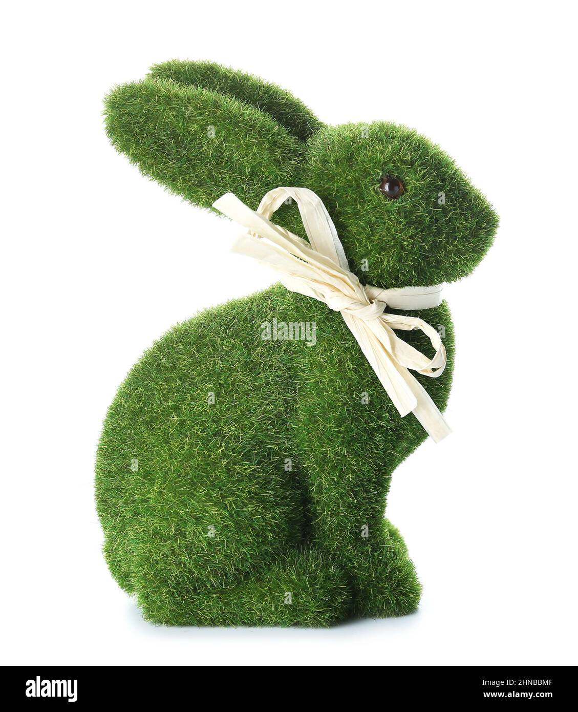 Cute green Easter bunny on white background Stock Photo - Alamy