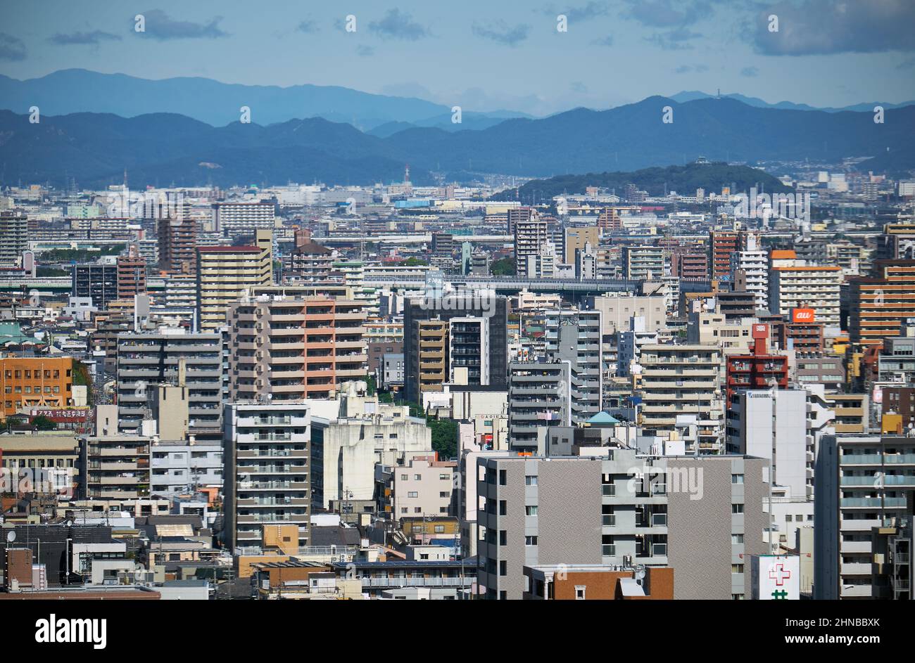 Nagoya, Japan – October 22, 2019: The view of city residential areas on ...
