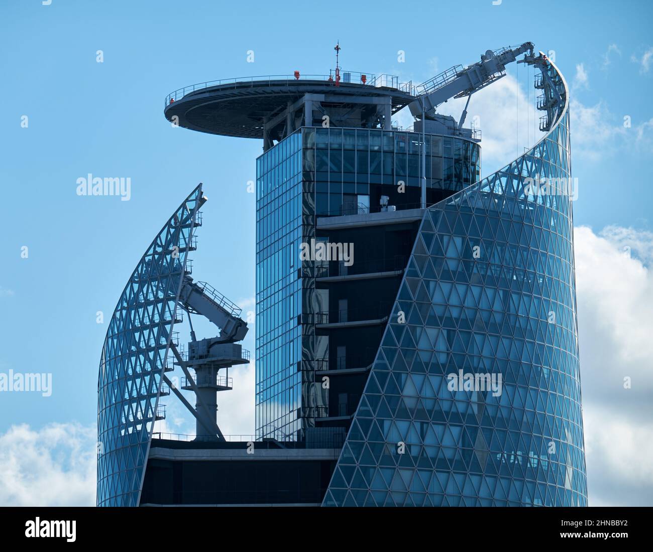 Nagoya, Japan – October 22, 2019: The top with helipad of the Mode ...