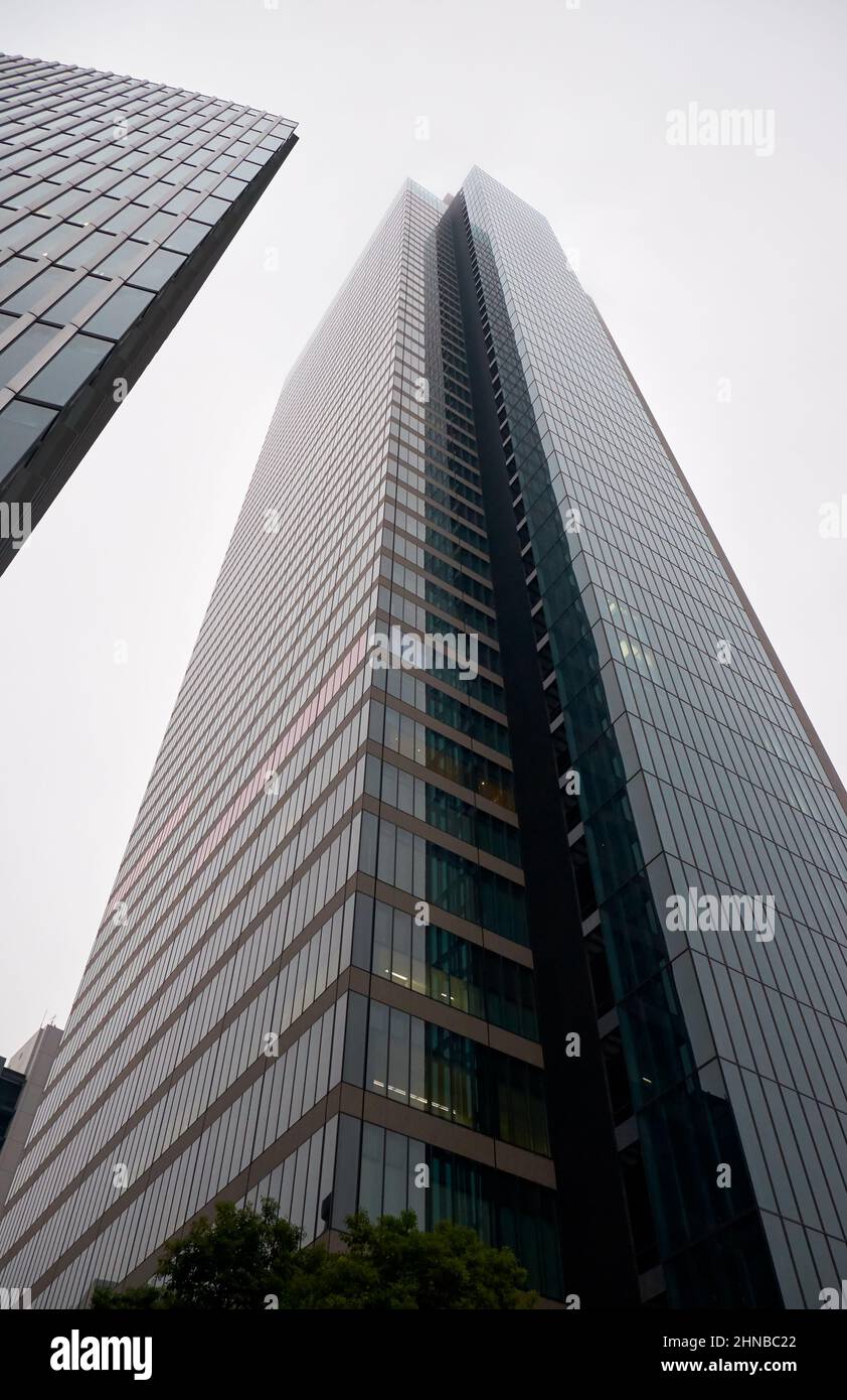 Nagoya, Japan – October 19, 2019: The view up to the Midland Square ...