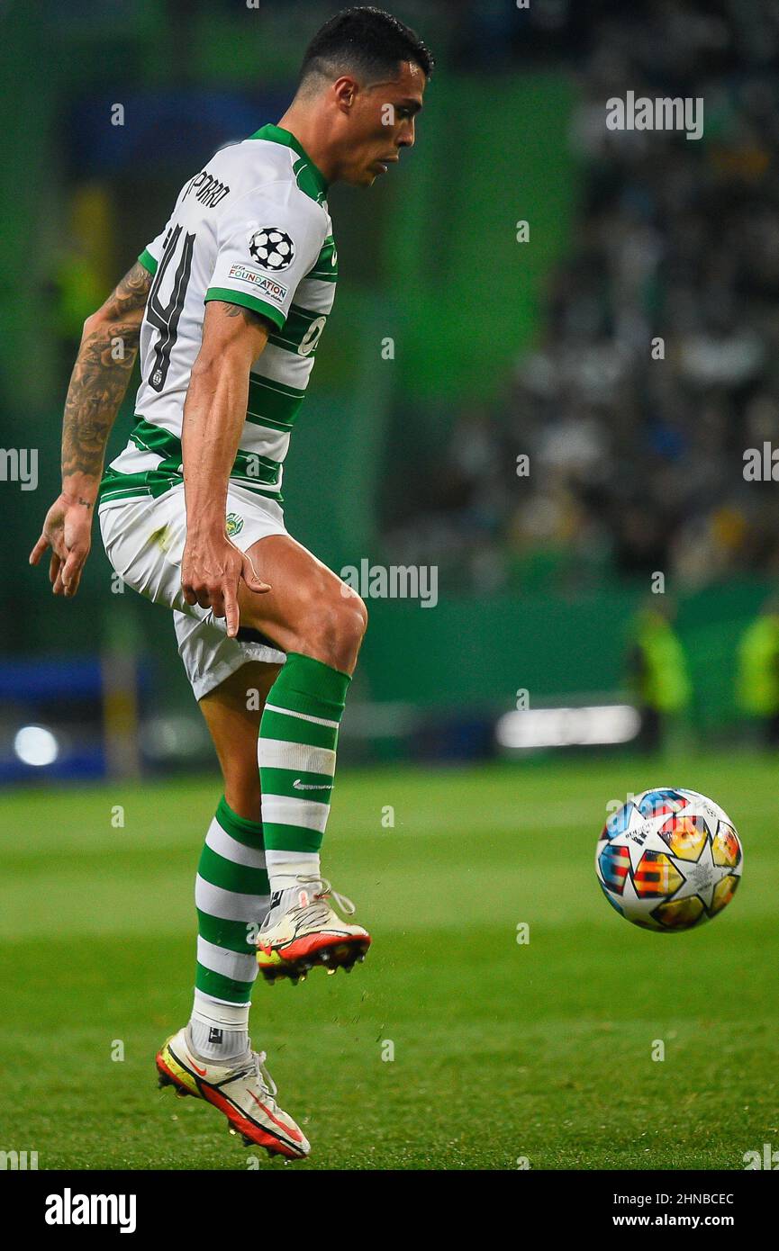 Lisbon, Portugal. 15th Feb, 2022. Pedro Porro from Sporting seen in ...