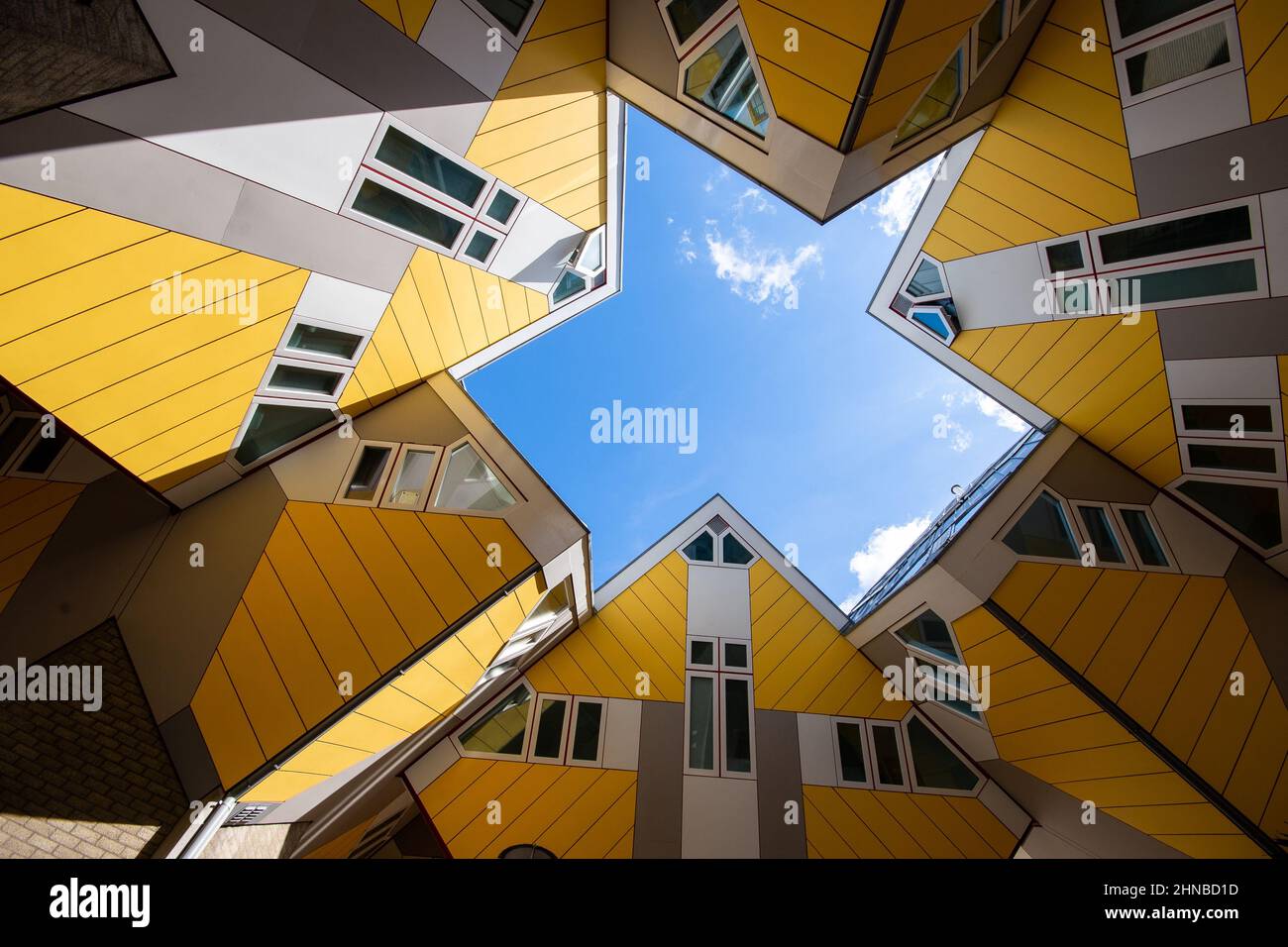 Star shapes formed where six Cube houses tilt into one another and ...