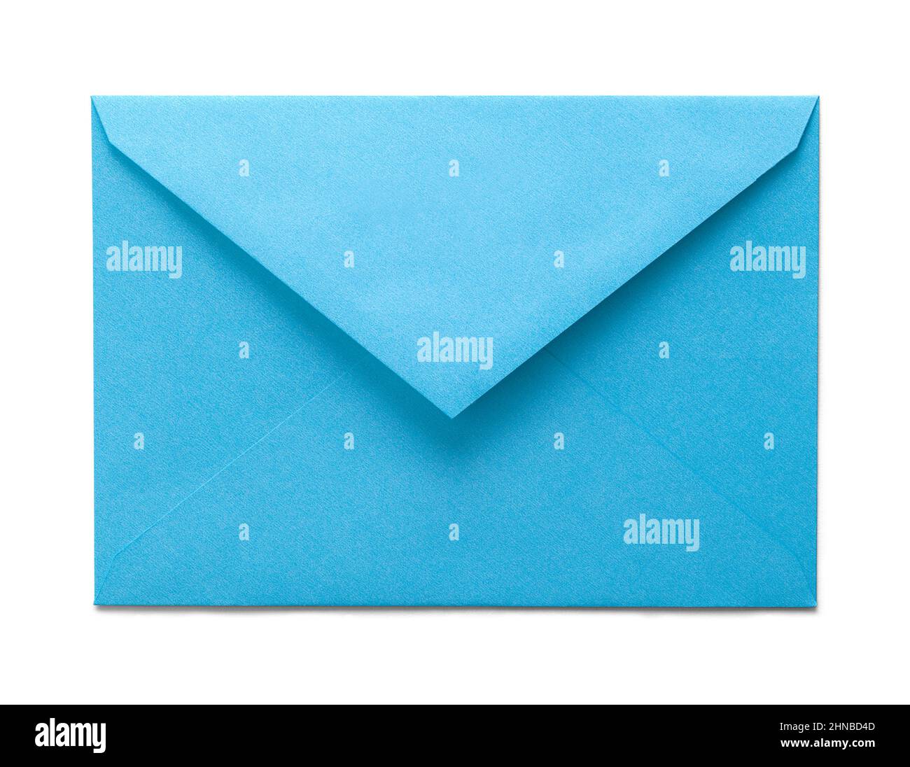 Open Blue Paper Envelope Cut Out on White Stock Photo - Alamy