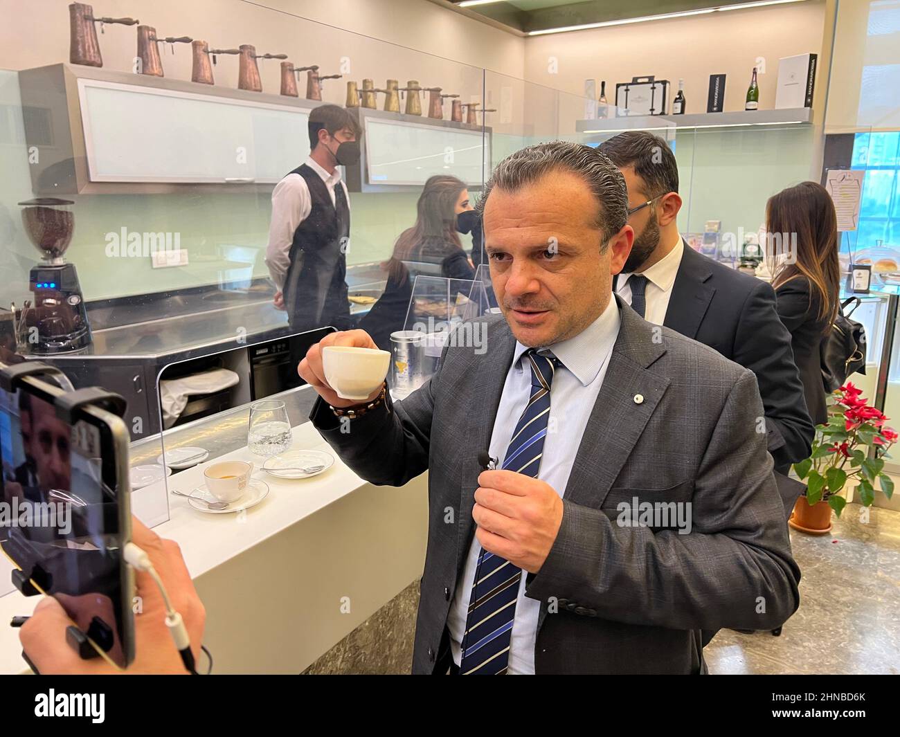 Palermo, Italy. 16th Feb, 2022. in the photo Cateno De Luca ex mayor of ...