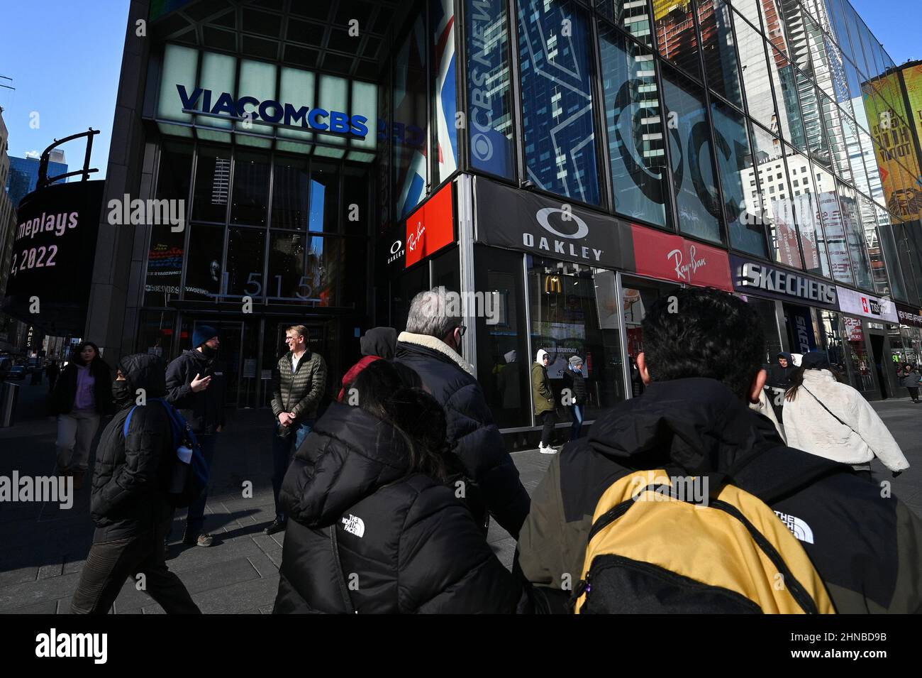 New York, USA. 15th Feb, 2022. Viacom CBS Mass media company Times ...