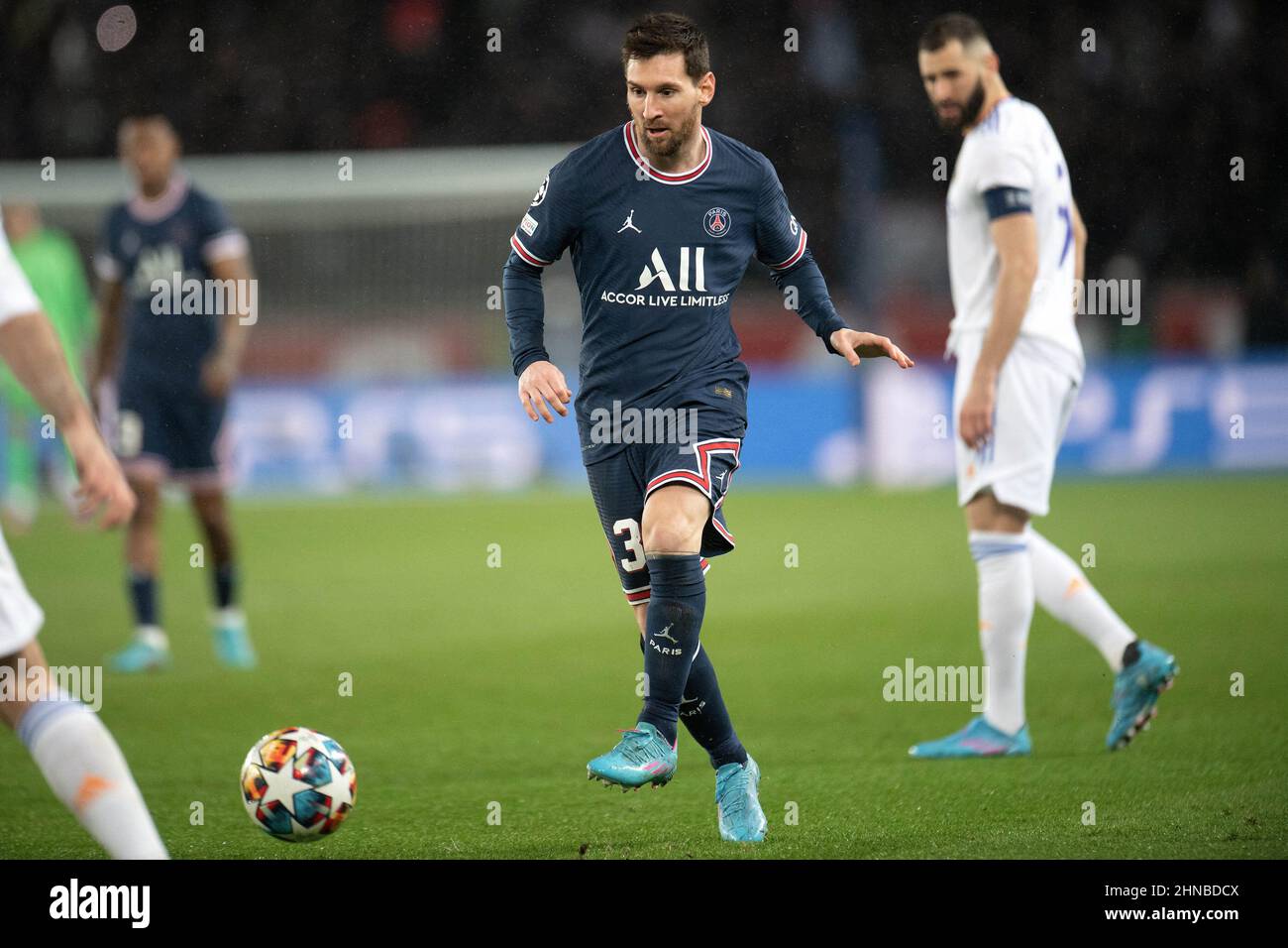 Lionel Messi of Paris Saint-Germain in action during the UEFA Champions ...