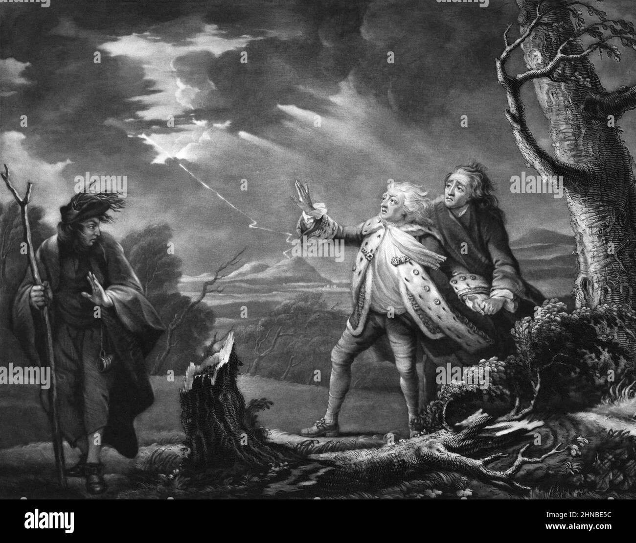 David Garrick as King Lear from Shakespeare's King Lear, Act 3, Scene 1 ...