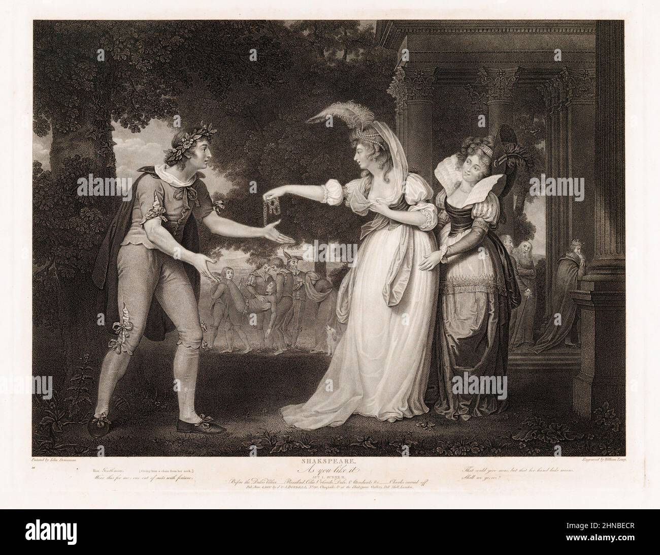 Rosalind, Celia, Orlando, the Duke & Attendants before the Duke's ...