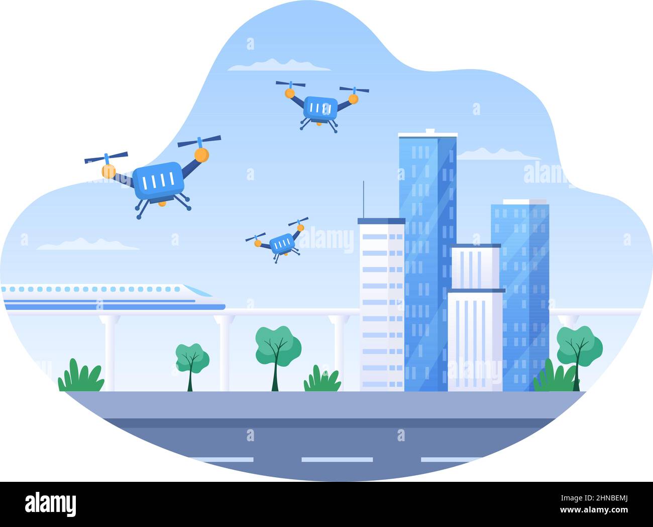 Drone with Camera Remote Control Driven Flying Over to Taking ...