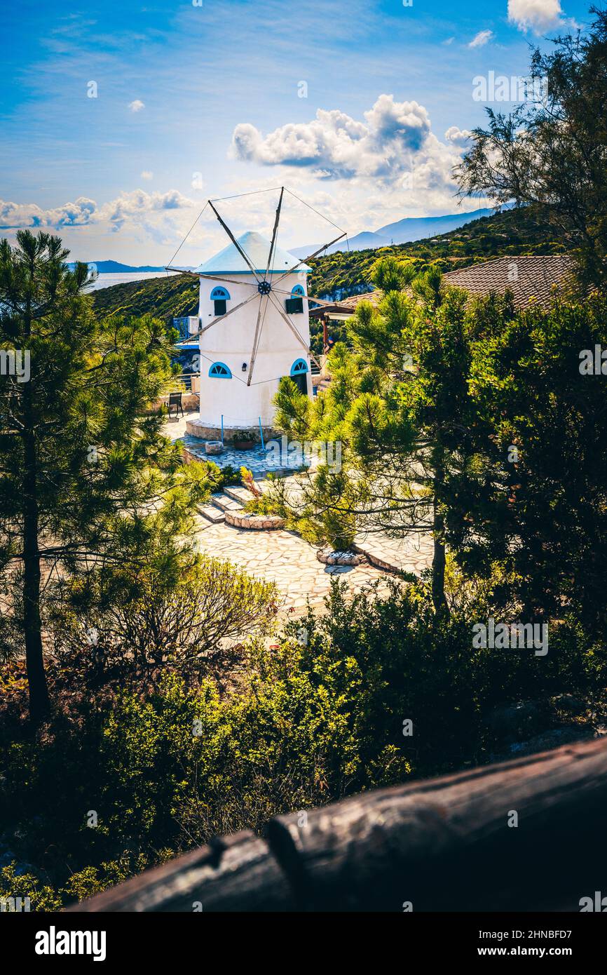 Closeup of a Traditional windmill in Cape Skinari Stock Photo - Alamy
