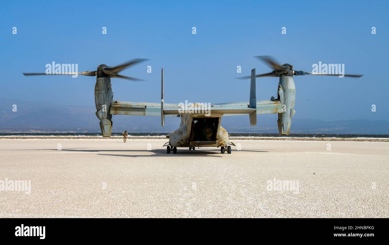 An MV-22B Osprey tiltrotor aircraft assigned to Marine Medium Tiltrotor ...