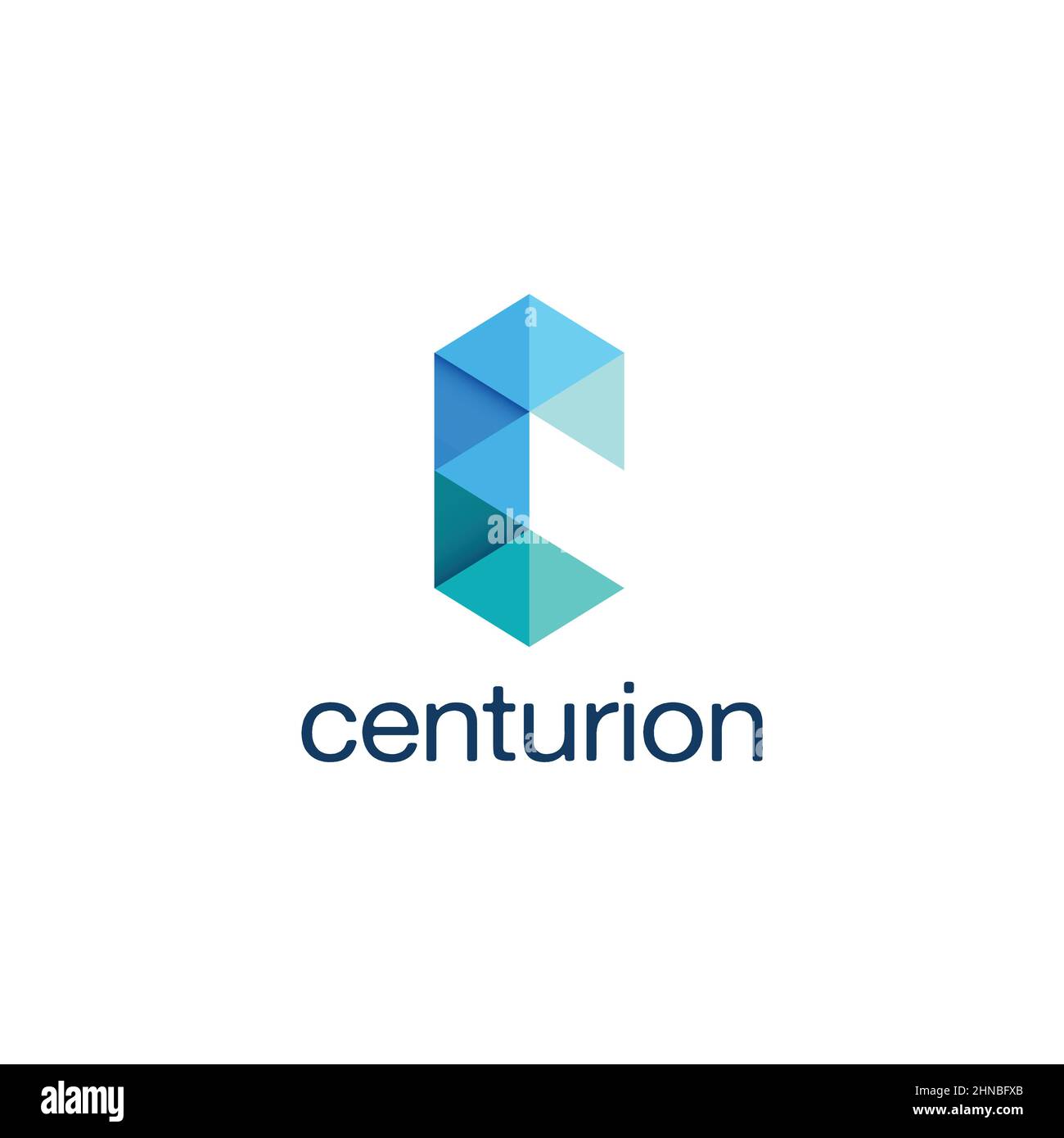 Blue Geometry Letter C Logo Design Template Stock Vector Image & Art ...