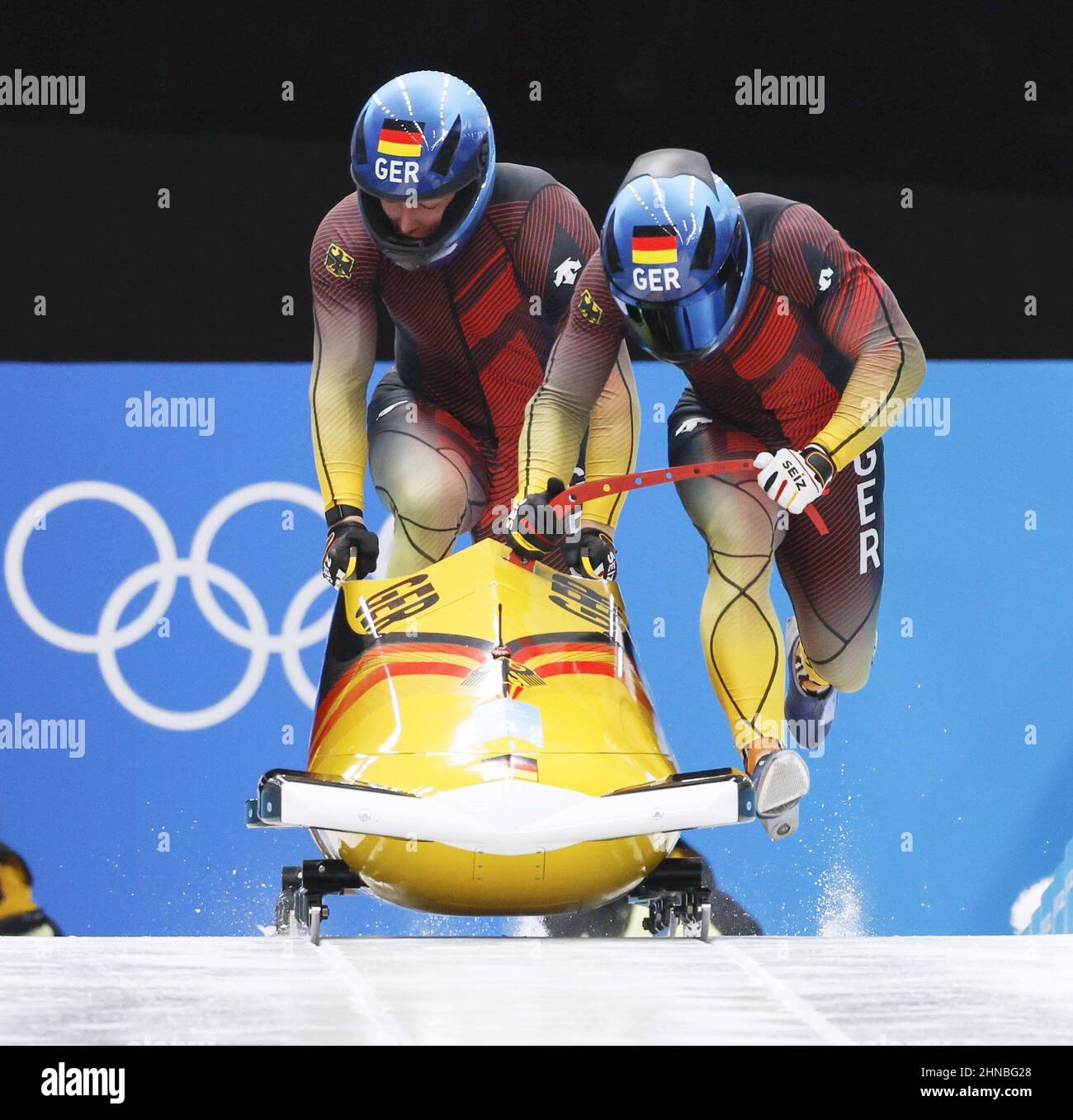 Beijing, China , Feb. 15, 2022, Germany's Francesco Friedrich (R) and ...