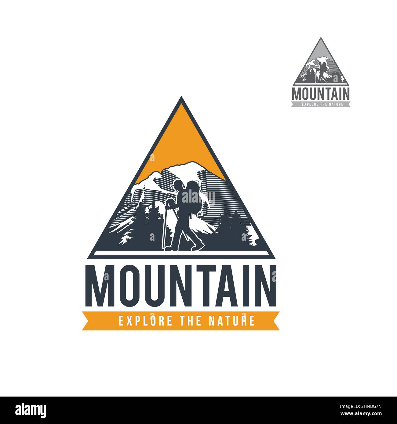 Mountain Adventure Expedition Logo Design Template Stock Vector Image ...