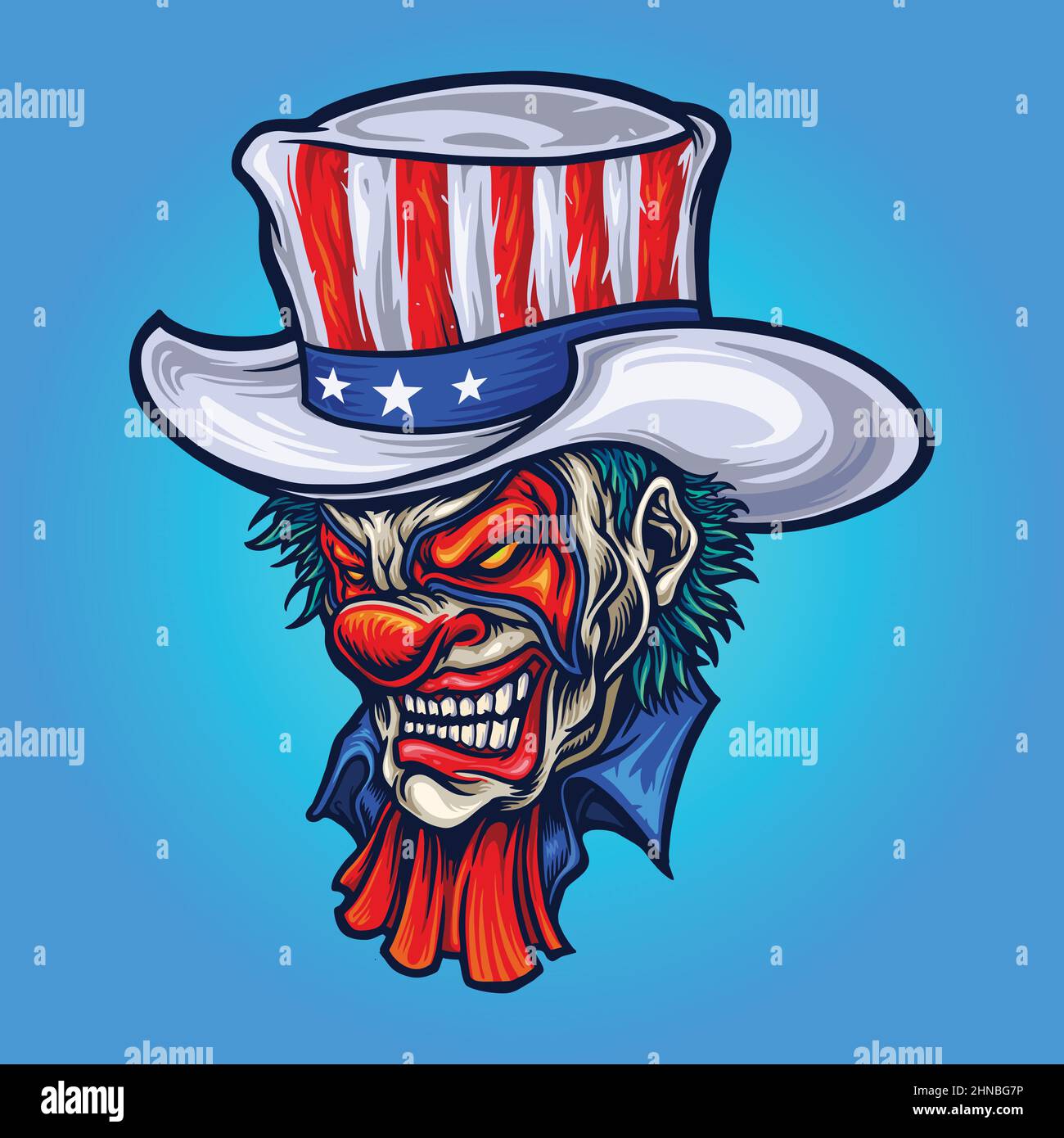 Evil Clown American Hat Halloween Vector illustrations for your work ...