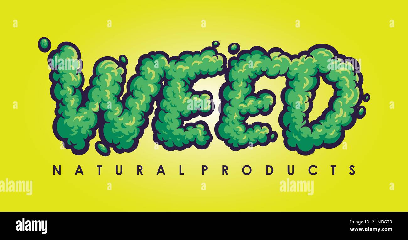 Weed Word Lettering Natural Decorative Vector illustrations for your ...