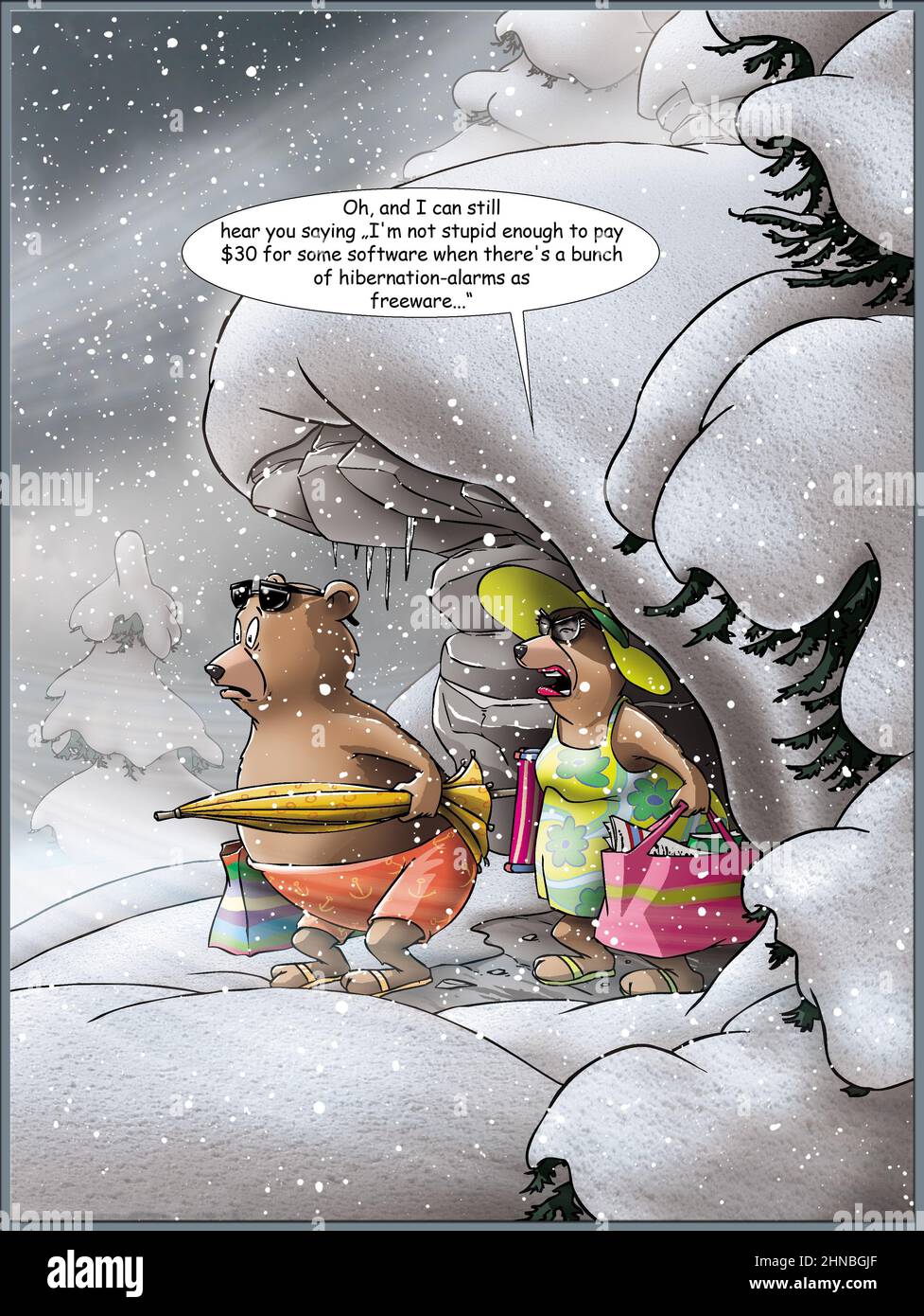 Unreliable free software, satirical illustration Stock Photo - Alamy