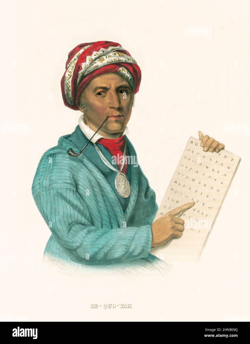 Sequoyah, inventor of the Cherokee alphabet Stock Photo - Alamy