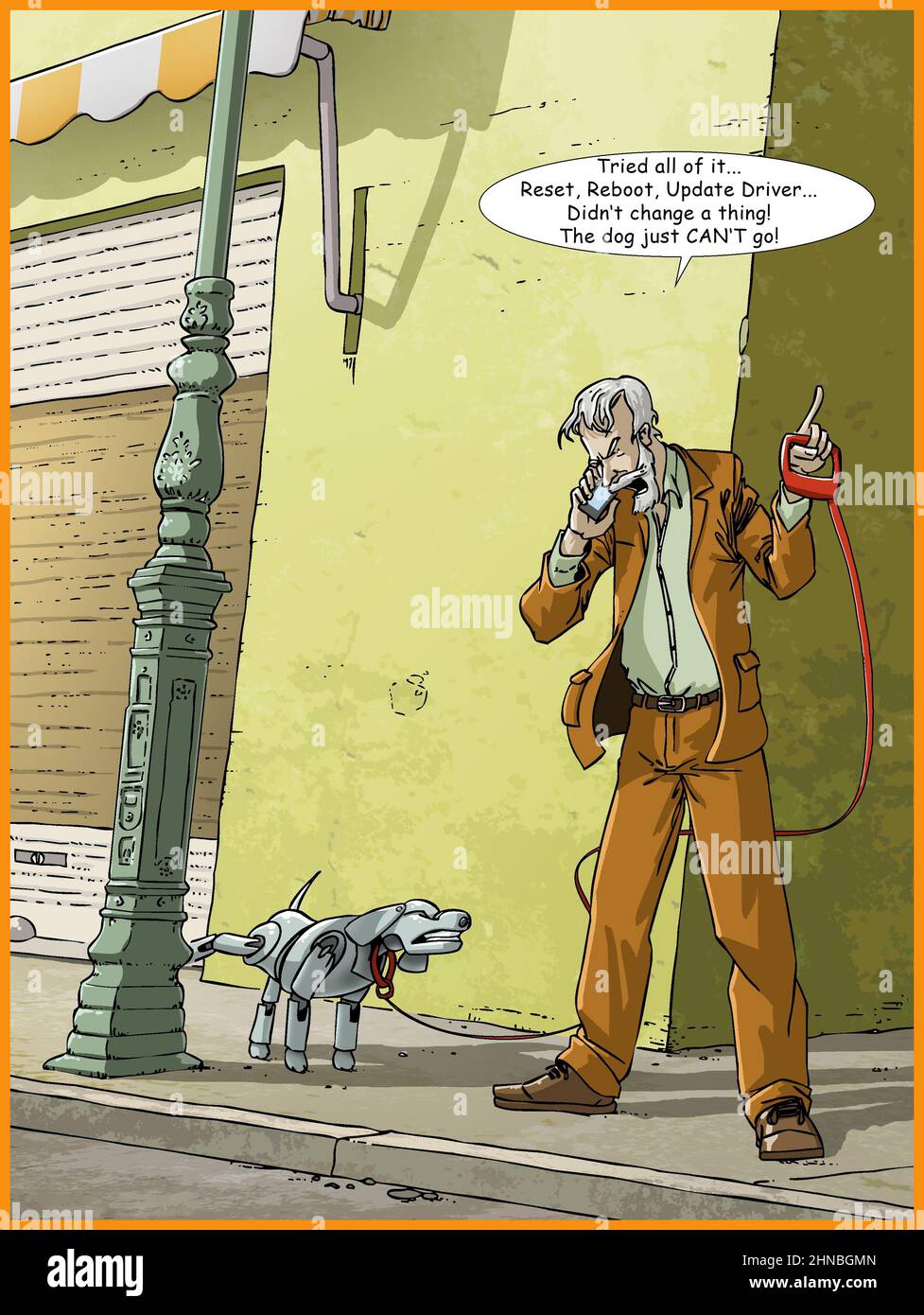 Robot dog, satirical illustration Stock Photo - Alamy