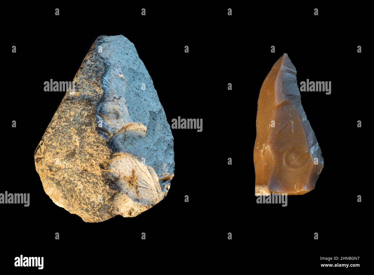 Flint tools, Grotte Mandrin, France Stock Photo - Alamy