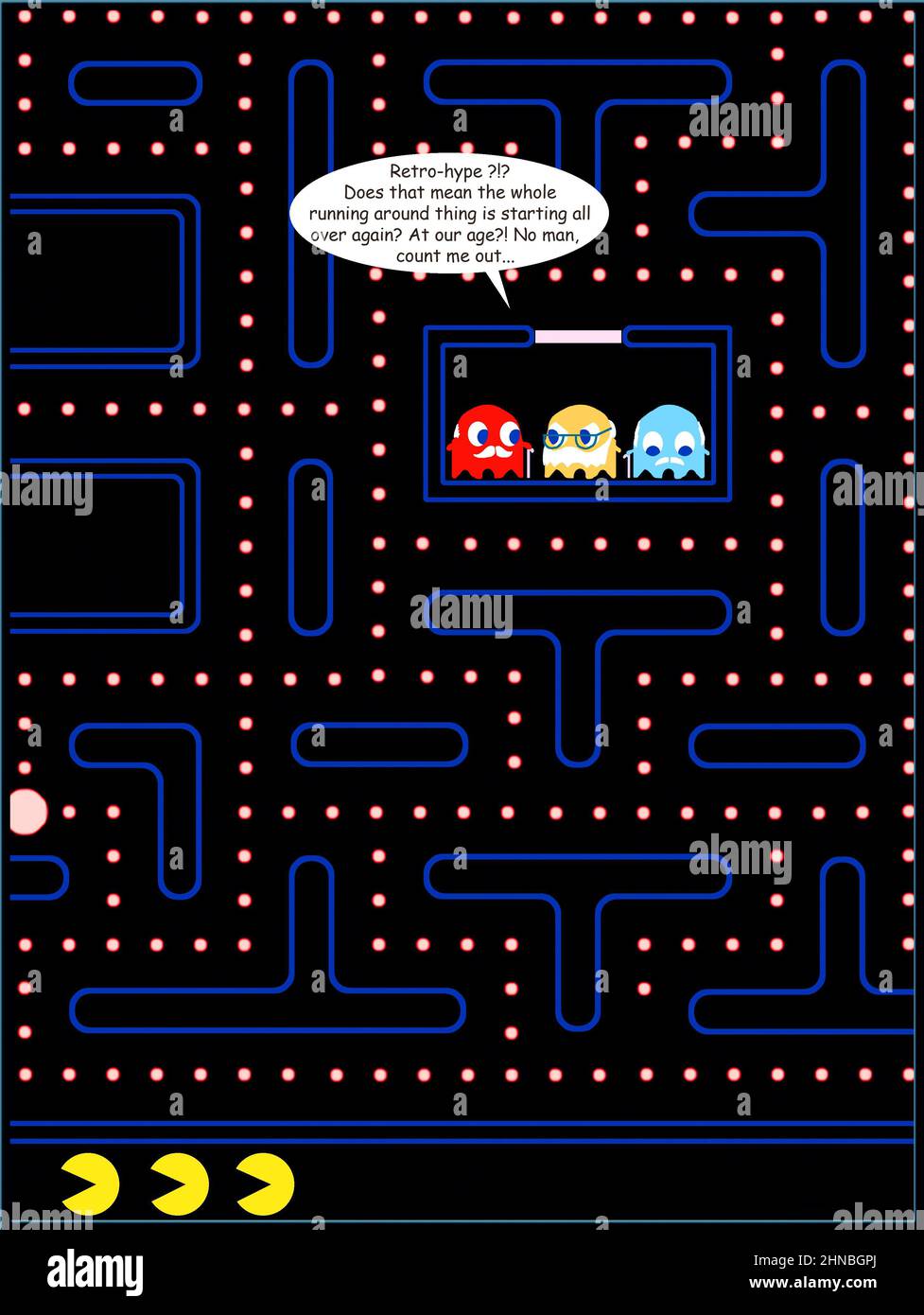 Retro video games, satirical illustration Stock Photo - Alamy