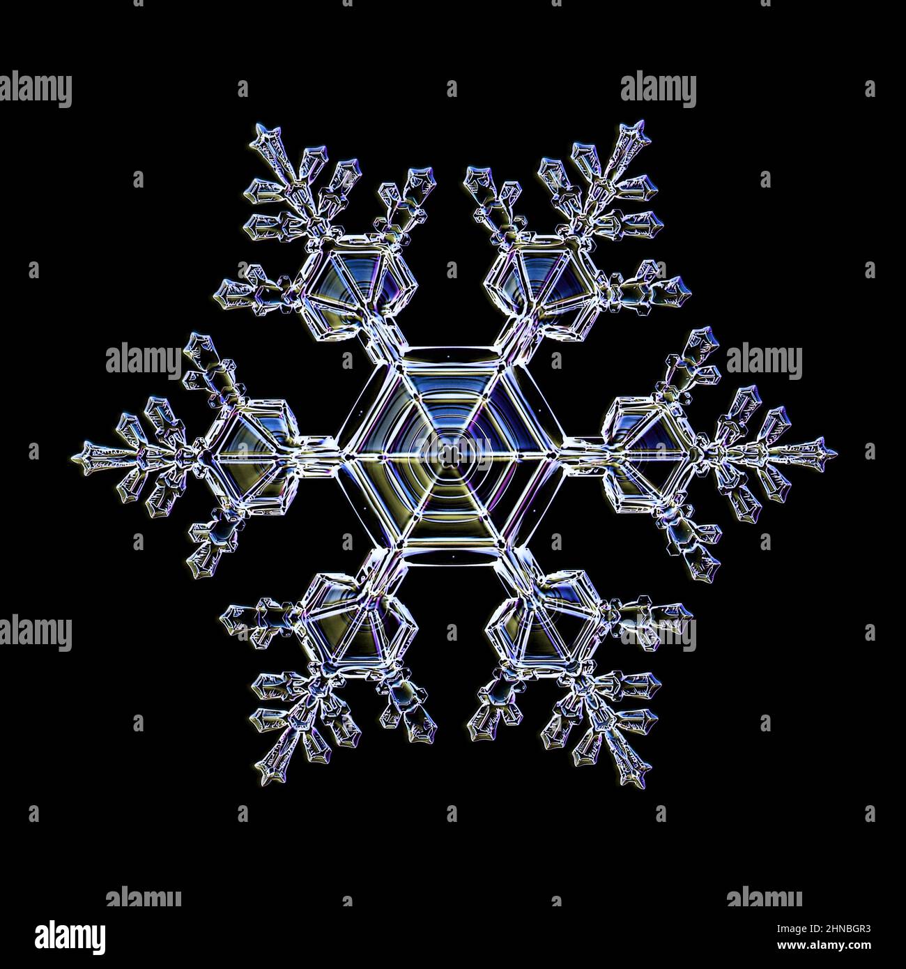 Snowflake, light micrograph Stock Photo - Alamy