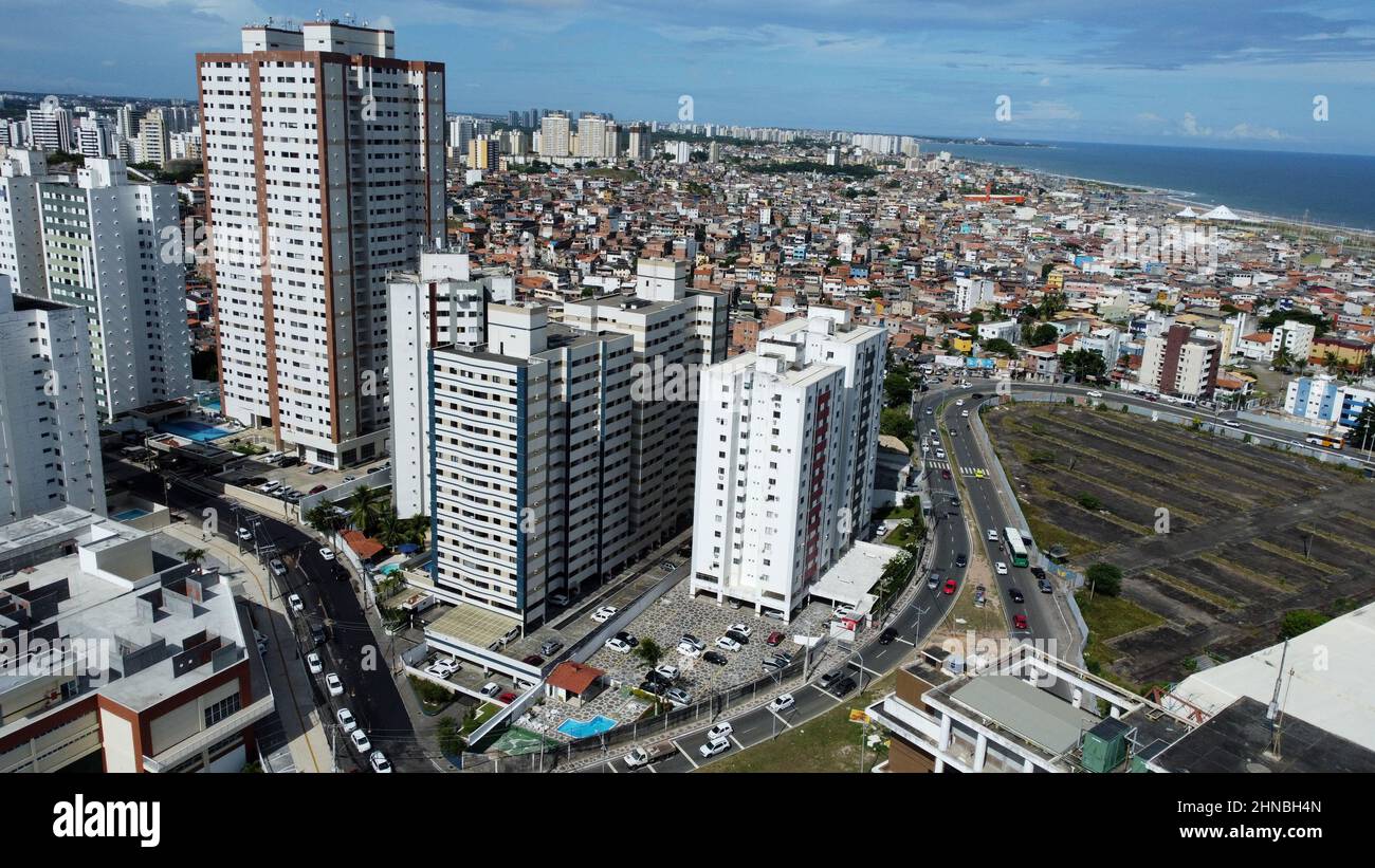 salvador, bahia, brazil - february 10, 2022: aerial view of residential ...