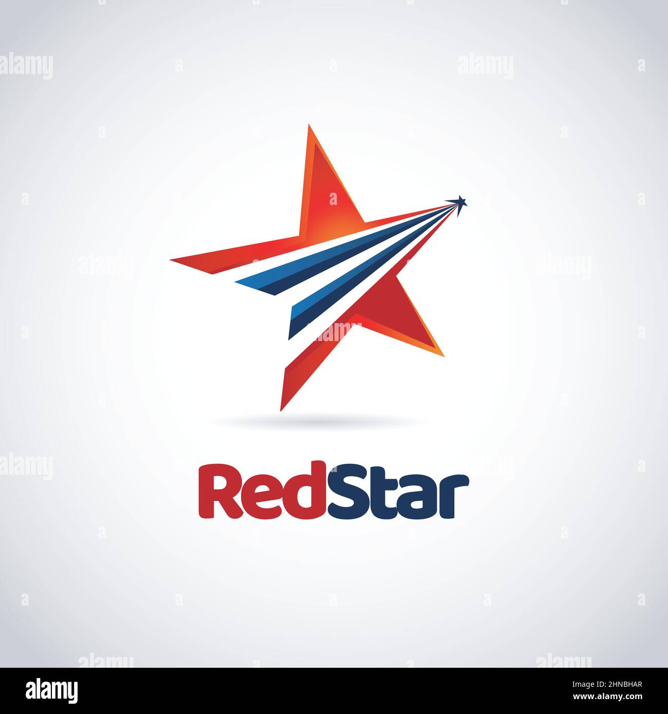 Red Star With Blue Swoosh Sign Symbol Logo Template Stock Vector Image ...